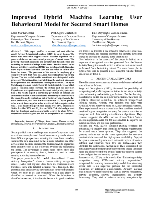 (PDF) Improved Hybrid Machine Learning User Behavioural Model for ...