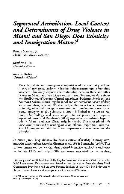 (PDF) Segmented Assimilation, Local Context and Determinants of Drug ...