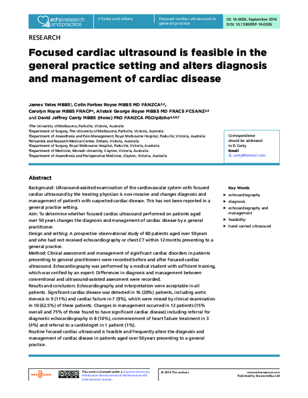 (PDF) Focused cardiac ultrasound is feasible in the general practice ...