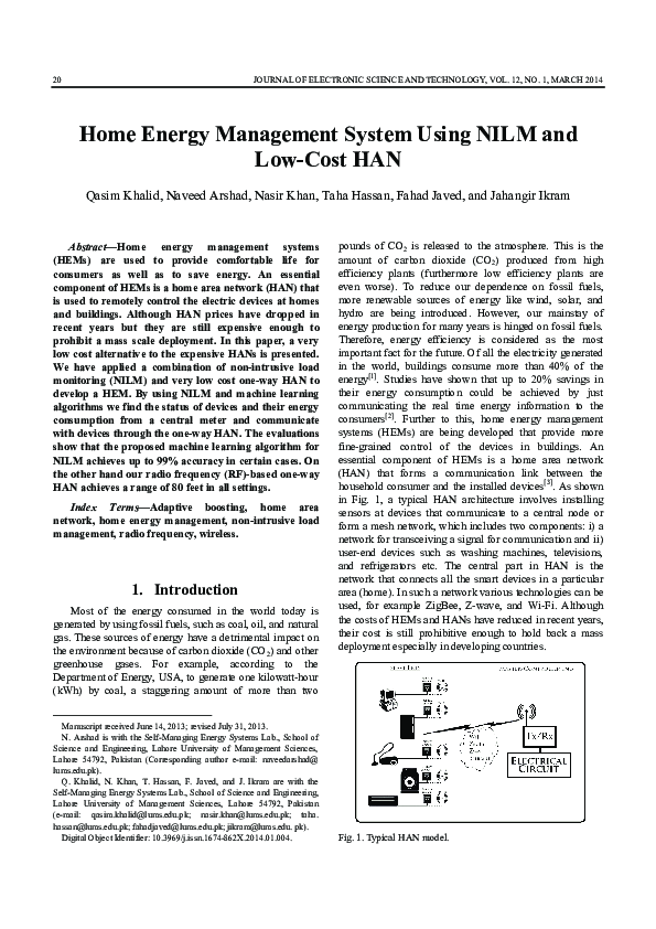 (PDF) Home Energy Management System Using NILM and Low-Cost HAN | Fahad ...