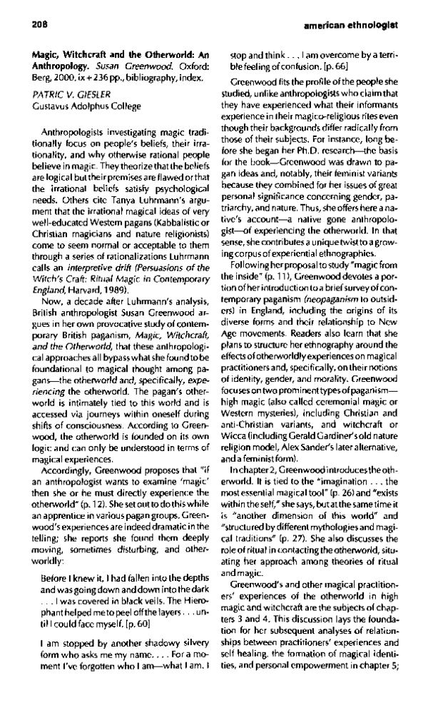 (PDF) Magic, Witchcraft and the Otherworld: An Anthropology.:Magic ...