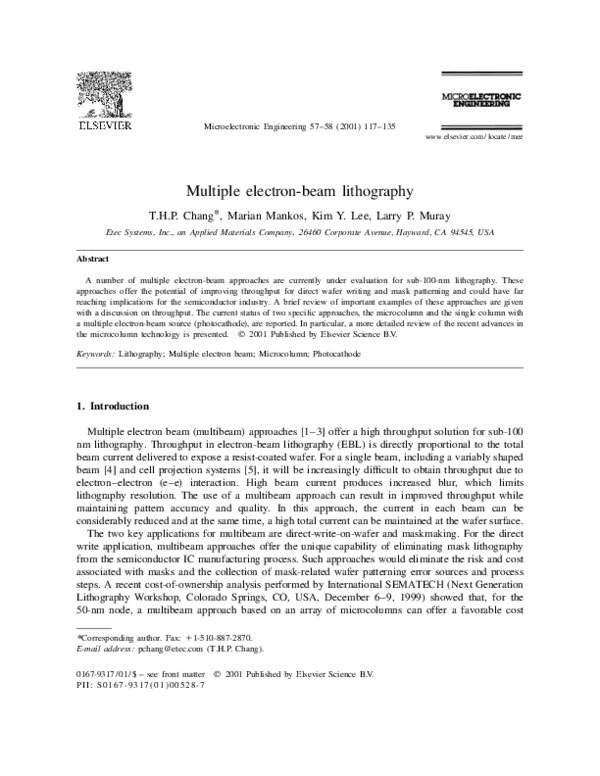 (PDF) Multiple electron-beam lithography