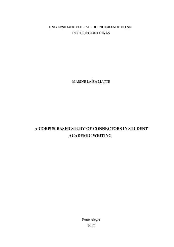 (PDF) A corpus-based study of connectors in student academic writing