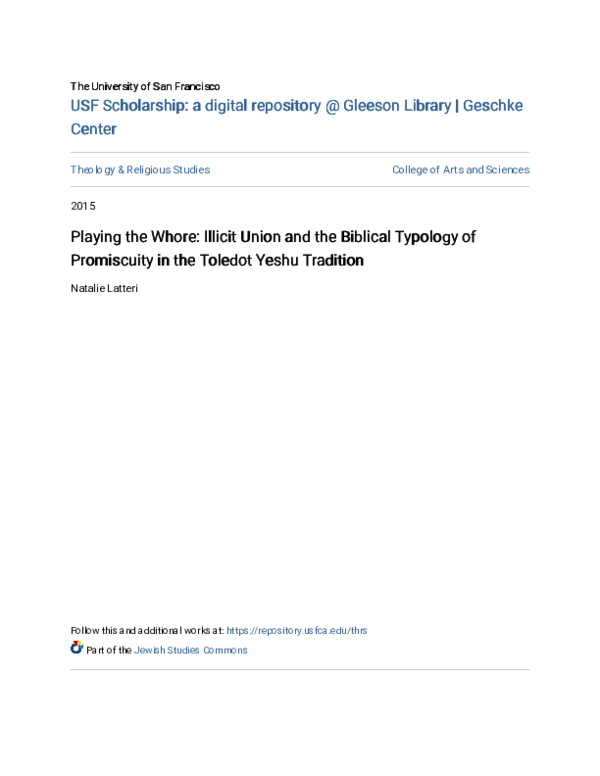 (PDF) Playing the Whore: Illicit Union and the Biblical Typology of ...