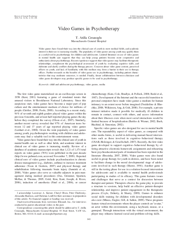 (PDF) Utilização de videogames na melhoria das condições de saúde ...
