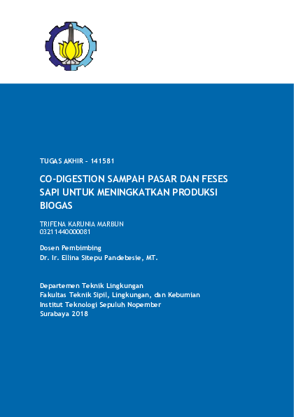 (PDF) Co-Digestion Sampah Pasar Dan Feses Sapi Untuk Meningkatkan ...