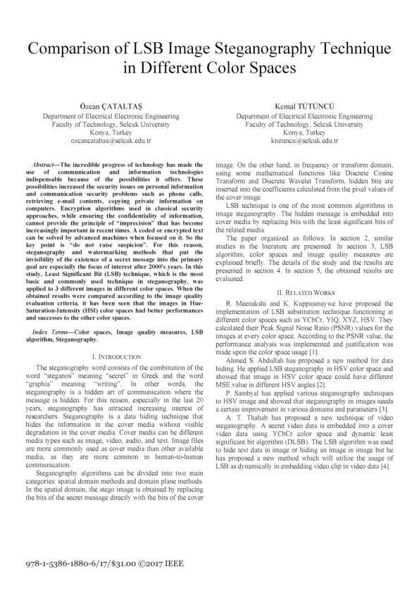 (PDF) Comparison of LSB Image Steganography Technique in Different ...