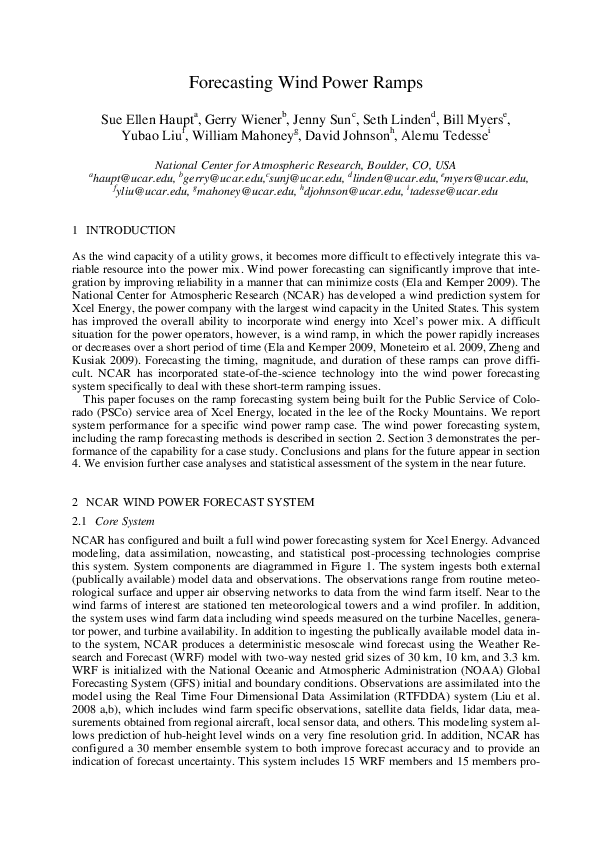 (PDF) Forecasting Wind Power Ramps