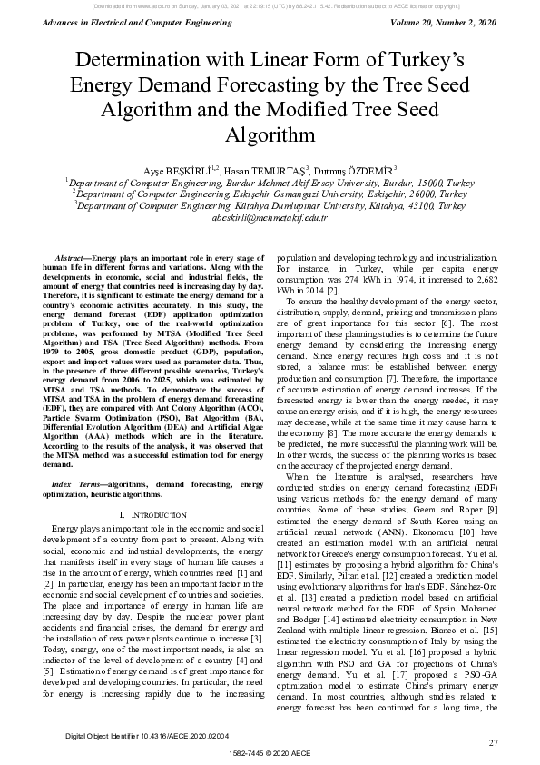 (PDF) Determination with Linear Form of Turkey's Energy Demand ...