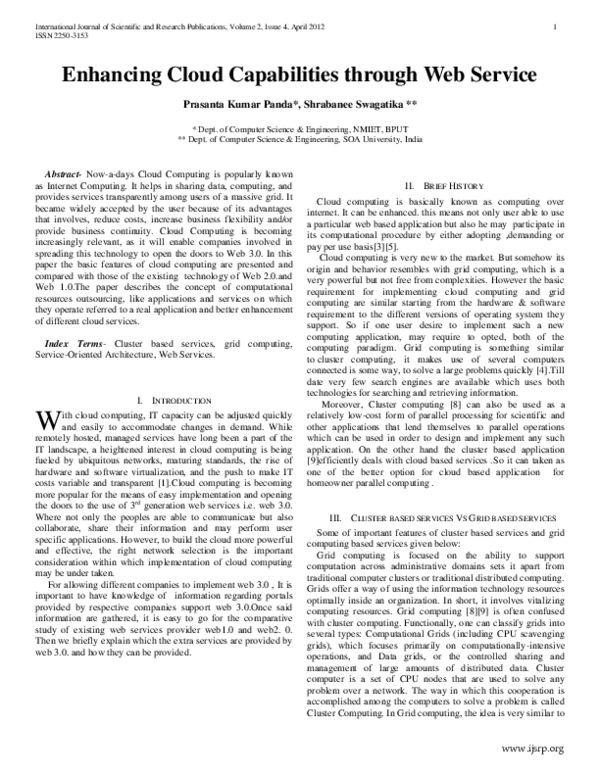 (PDF) Enhancing Cloud Capabilities through Web Service