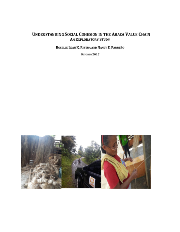 (PDF) 2017_Understanding Social Cohesion in the Abaca Value Chain: An ...