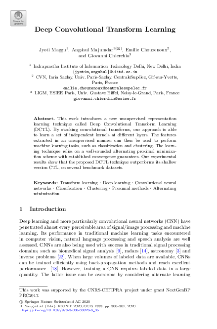 (PDF) Deep Convolutional Transform Learning