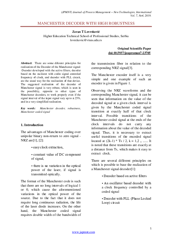 (PDF) Manchester decoder with high robustness