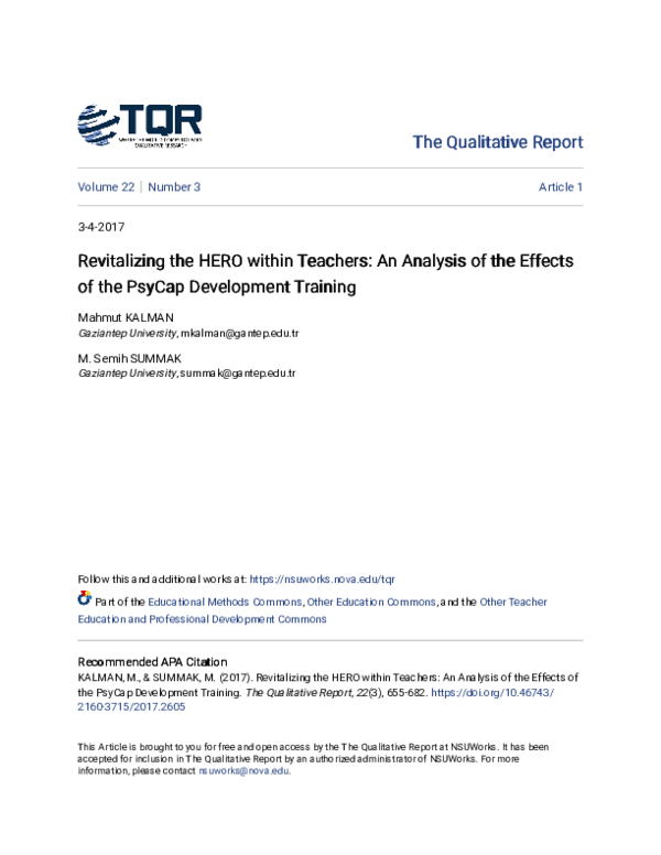 (PDF) Revitalizing the HERO within Teachers: An Analysis of the Effects ...