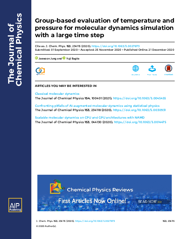 (PDF) Group-based evaluation of temperature and pressure for molecular ...