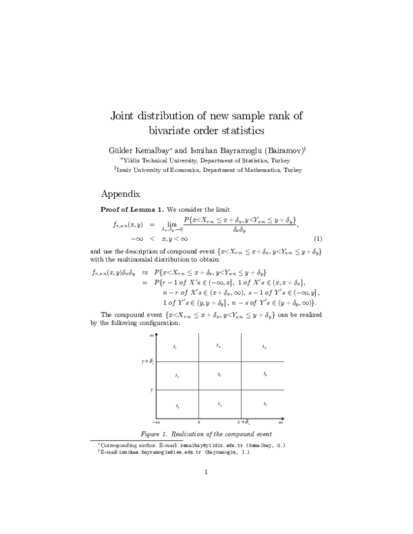 (PDF) Joint distribution of new sample rank of bivariate order statistics