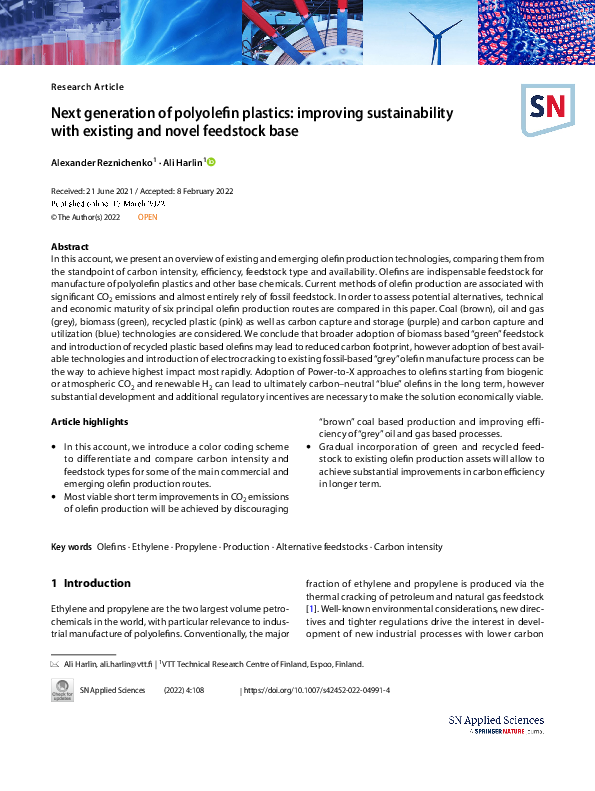 Pdf Next Generation Of Polyolefin Plastics Improving Sustainability