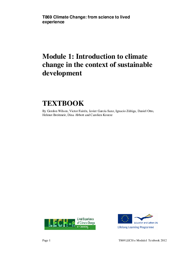 (PDF) Module 1: Introduction to climate change in the context of ...