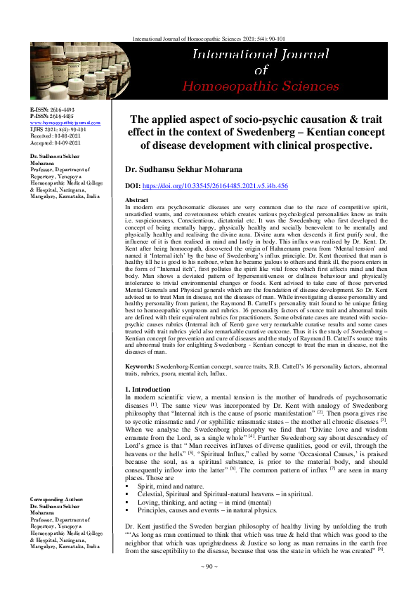 (PDF) The applied aspect of socio-psychic causation & trait effect in ...