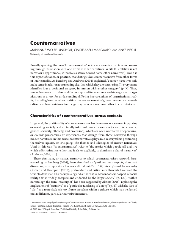 (PDF) Counternarratives