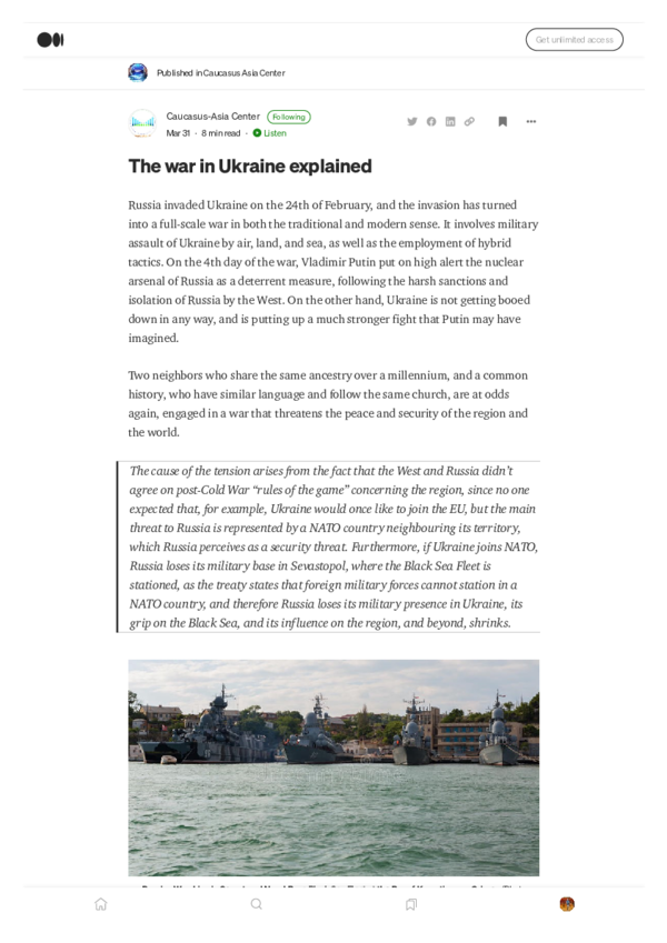 (PDF) The war in Ukraine explained