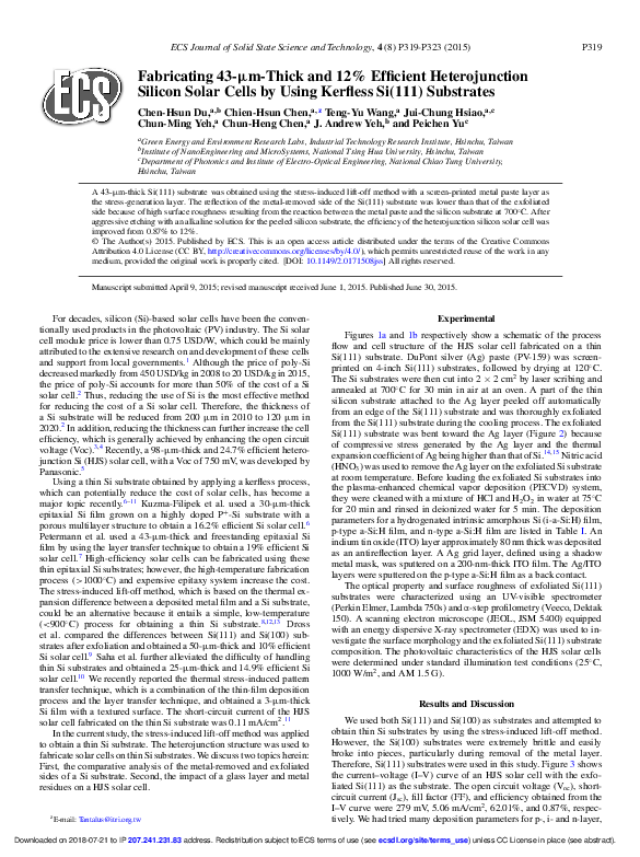 (PDF) Fabricating 43- m-Thick and 12% Efficient Heterojunction Silicon ...