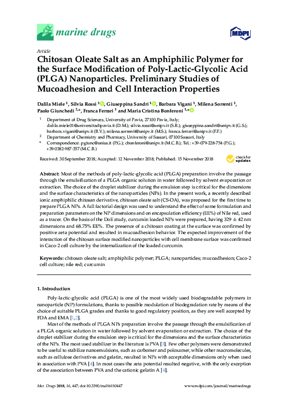 (PDF) Chitosan Oleate Salt as an Amphiphilic Polymer for the Surface Modification of Poly-Lactic ...