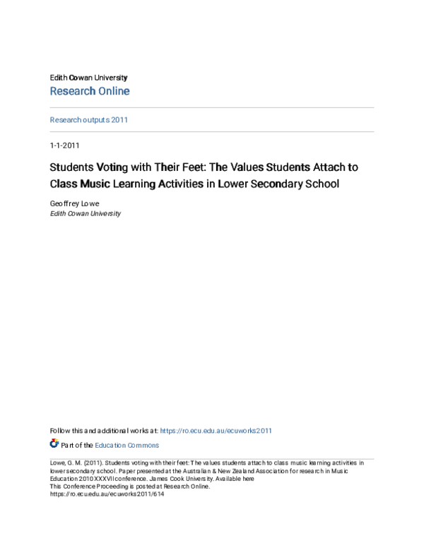 (PDF) Students Voting with Their Feet: The Values Students Attach to ...