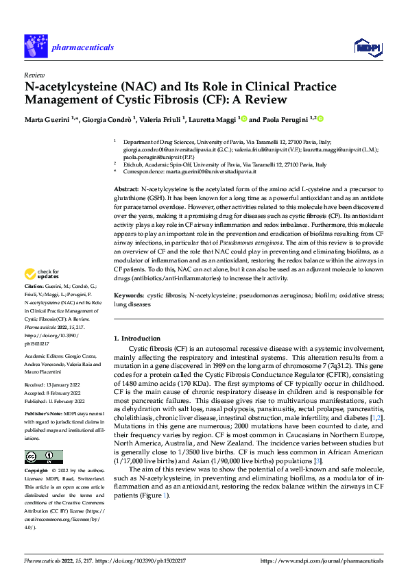 (PDF) N-acetylcysteine (NAC) and Its Role in Clinical Practice ...