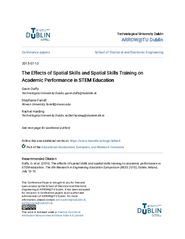 (PDF) The Effects of Spatial Skills and Spatial Skills Training on ...