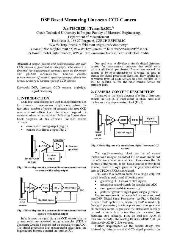 (PDF) DSP based measuring line-scan CCD camera