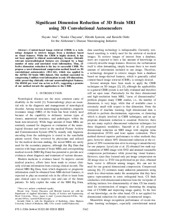 (PDF) Significant Dimension Reduction of 3D Brain MRI using 3D Convolutional Autoencoders ...
