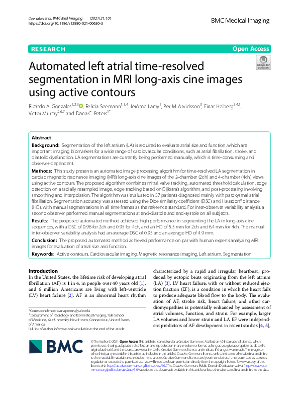 (PDF) Automated left atrial time-resolved segmentation in MRI long-axis cine images using active ...