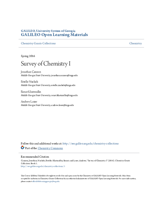 (PDF) Survey of Chemistry I