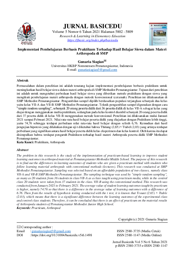 (PDF) Implementasi Pembelajaran Berbasis Praktikum Terhadap Hasil ...