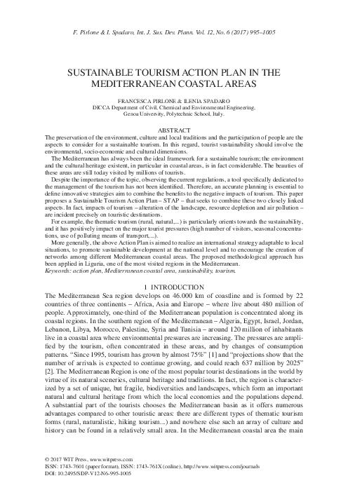 (PDF) Sustainable tourism action plan in the mediterranean coastal areas