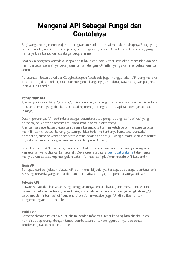 (PDF) Mengenal API Sebagai Fungsi dan Contohnya