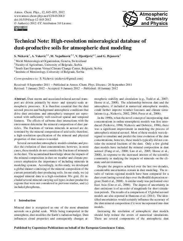 (PDF) Dust-Productive Soils for Atmospheric Dust Modeling