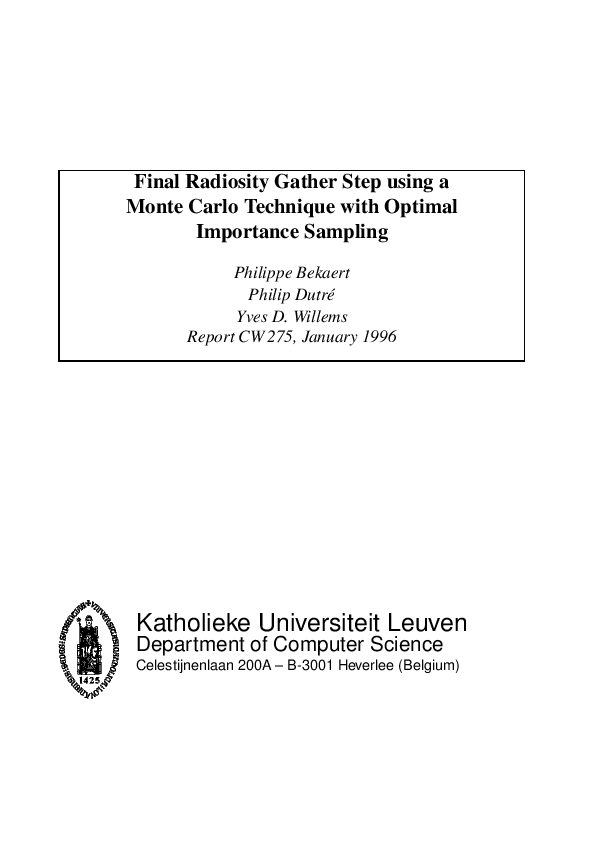 (PDF) Final radiosity gather step using a monte carlo technique with ...