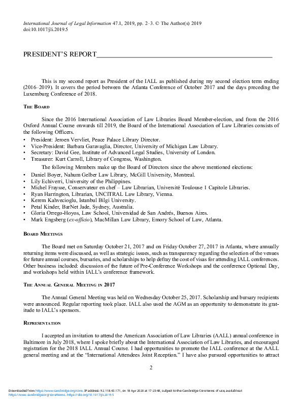 (PDF) President's Report