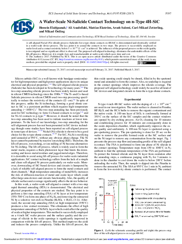 (PDF) A Wafer-Scale Ni-Salicide Contact Technology on n-Type 4H-SiC ...