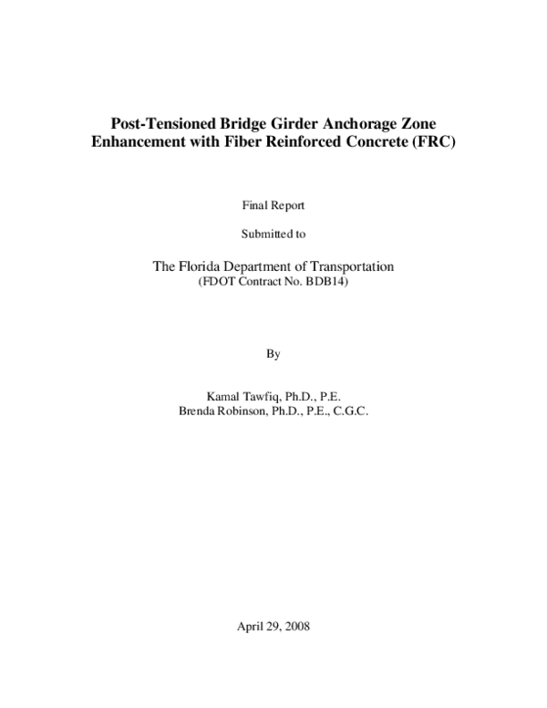 (PDF) Post-Tensioned Bridge Girder Anchorage Zone Enhancement with ...