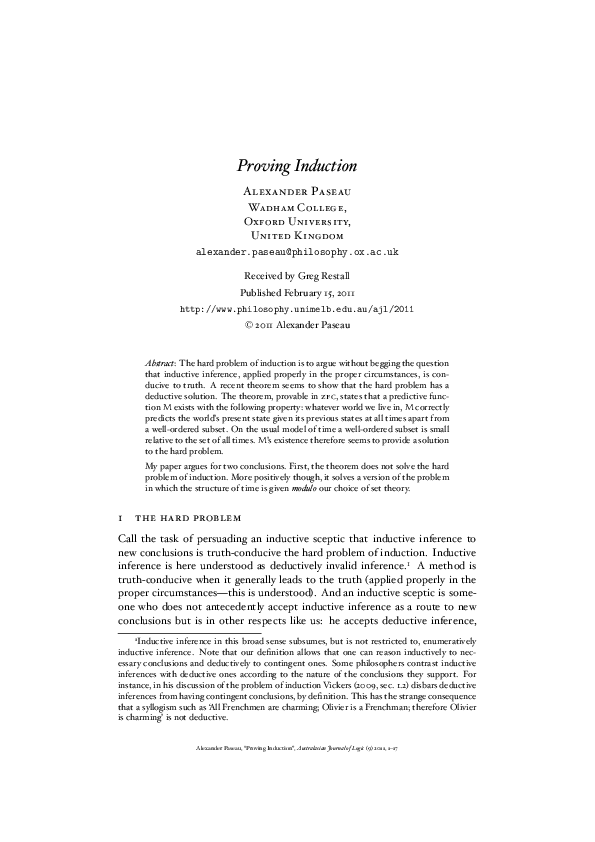(PDF) Proving Induction