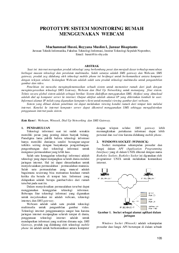 (PDF) Prototype Sistem Monitoring Rumah Menggunakan Webcam (PDF) Prototype Sistem Monitoring Rumah Menggunakan Webcam