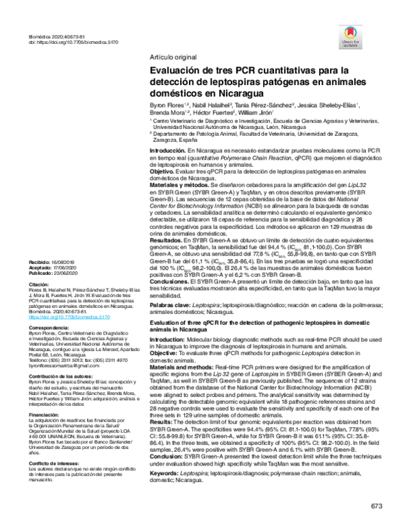 (PDF) Evaluación de tres PCR cuantitativas para la detección de ...