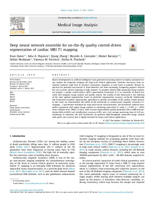 (PDF) Deep neural network ensemble for on-the-fly quality control-driven segmentation of cardiac ...