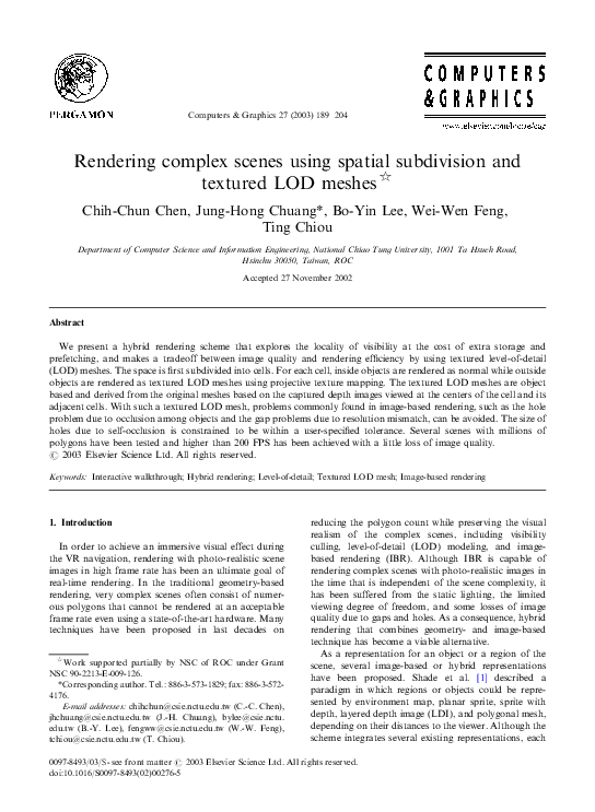 (PDF) Rendering complex scenes using spatial subdivision and textured ...