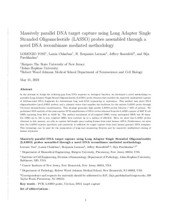 (PDF) Massively parallel DNA target capture using Long Adapter Single ...