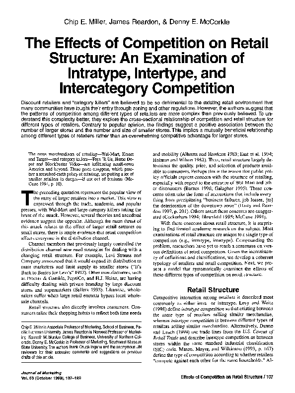 (PDF) The Effects of Competition on Retail Structure: An Examination of ...