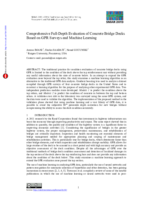Pdf Comprehensive Full Depth Evaluation Of Concrete Bridge Decks Based On Gpr Surveys And